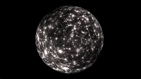 abstract plexus technology science on rotating sphere concept stock