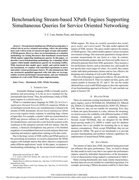 Pdf Benchmarking Stream Based Xpath Engines Supporting Simultaneous
