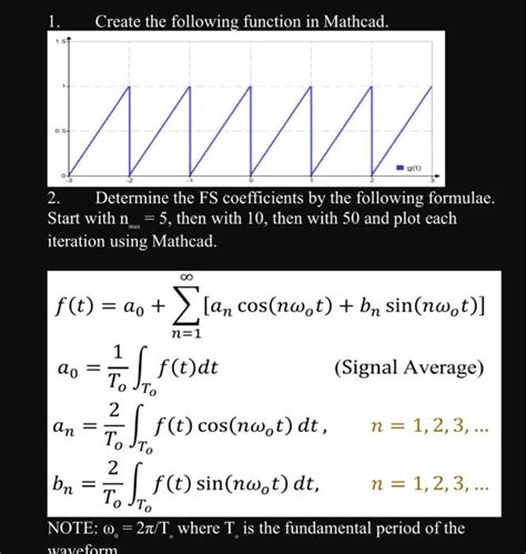 1 Create The Following Function In Mathcad 2 Determine The Fs