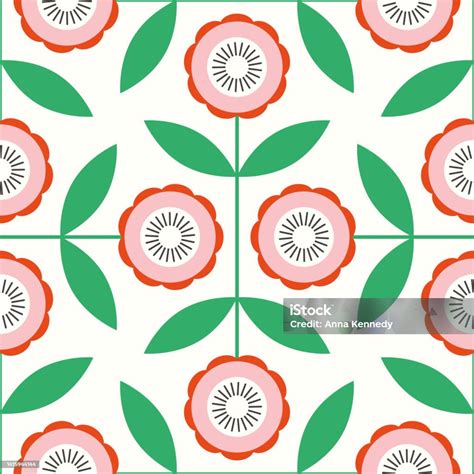 분홍색과 녹색의 꽃 벡터 패턴 예쁜 타일 효과 원활한 반복 디자인 배경 0명에 대한 스톡 벡터 아트 및 기타 이미지 0명 꽃 꽃의 구조 꽃 식물 Istock
