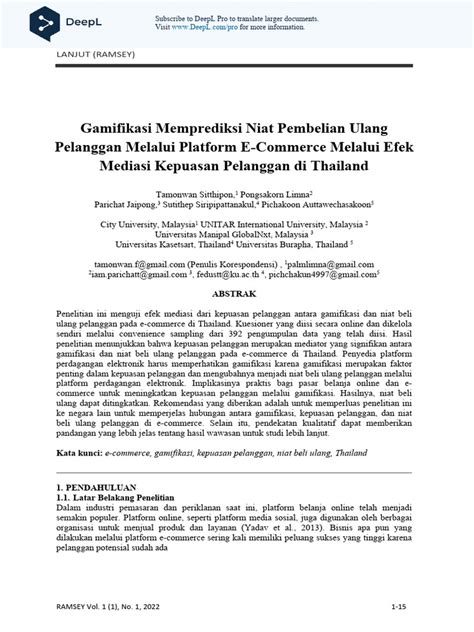 Gamification Predicting Customers Repurchase Intention Via E Commerce Platforms Through