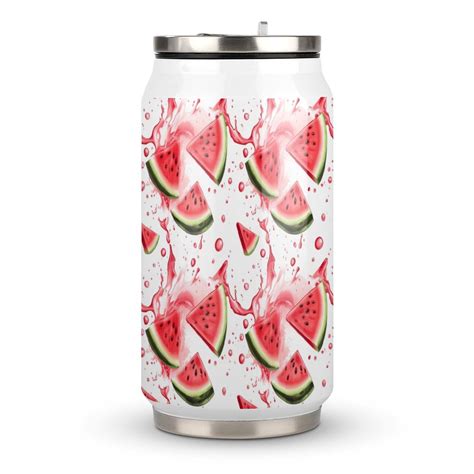 Watermelon Coffee Tavel Tumblers With Lid And Straw Stainless Steel
