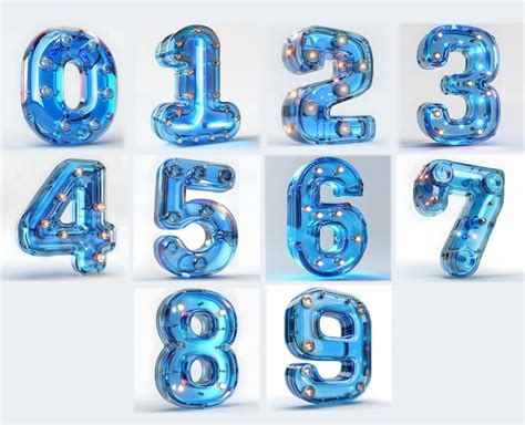 Premium Photo Ai Generated Illustration Of Blue Plastic Numbers On A White Background