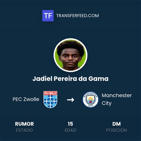 Fichaje De Jadiel Pereira Da Gama Pec Zwolle A Manchester City