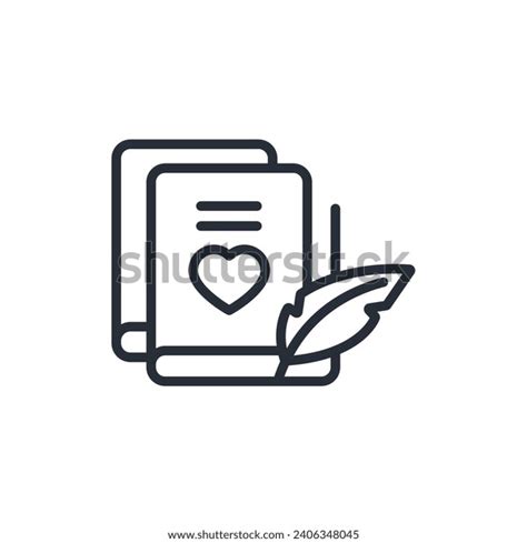 Poetry Icon Vectoreditable Strokelinear Style Sign Stock Vector