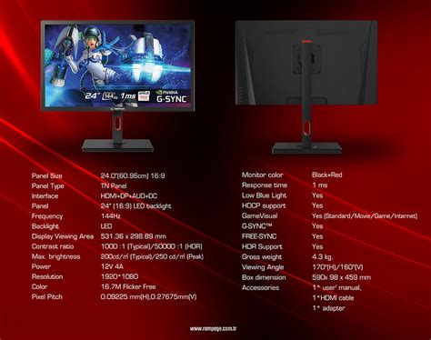 Satildi Rampage Rm Flash Fullhd Ms Hz G Sync Freesync Led Gaming Oyuncu Monit R