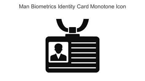 Man Biometrics Identity Card Monotone Icon In Powerpoint Pptx Png And Editable Eps Format Ppt Sample