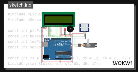 Motion Detection And Tracking System Using Servo And Lcd Display Wokwi Esp32 Stm32 Arduino