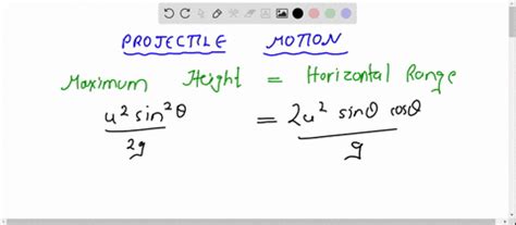 SOLVED A Particle Is Projected With A Velocity V So That Its Range On A Horizontal Plane Is