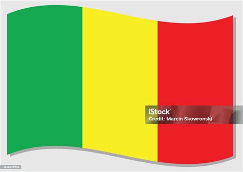 말리 벡터 그래픽의 깃발을 흔드는 말리 국기 그림을 흔들다 바람에 말리 국가 플래그 물결 모양은 자유와 독립의 상징이다 기에