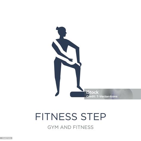 피트 니스 단계 아이콘입니다 체육관과 피트 니스 컬렉션에서 흰색 배경에 유행 평면 벡터 피트 니스 단계 아이콘 건강한 생활방식에 대한 스톡 벡터 아트 및 기타 이미지