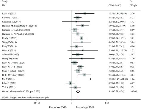 Forest Plot For Orr Of High Tmb Versus Low Tmb In Nsclc Patients