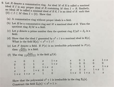 Let R Denote A Commutative Ring An Ideal M Of R Is