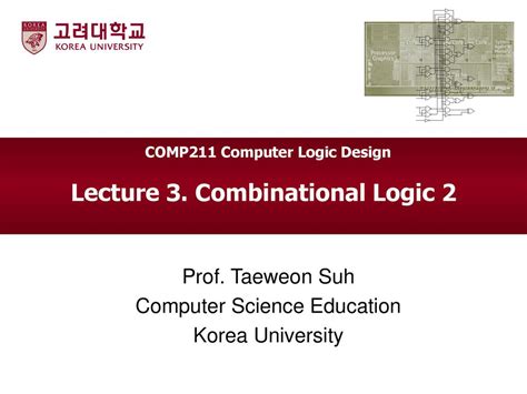 COMP211 Computer Logic Design Lecture 3. Combinational Logic 2 - ppt ...