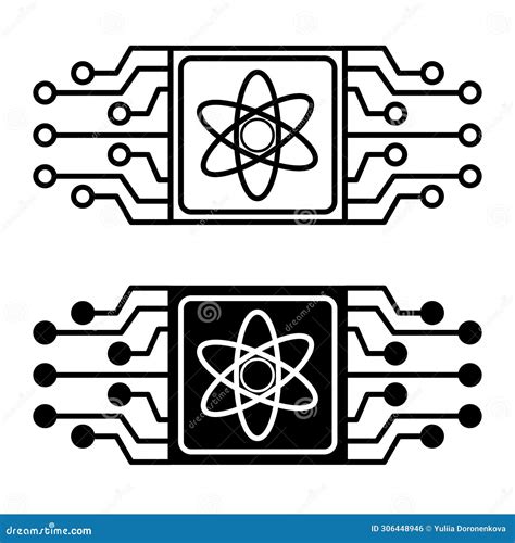 Quantum Computing Icons Stock Vector Illustration Of Technology
