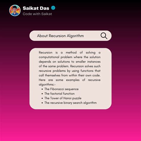 saikat das on linkedin newworld2023 recursionalgorithm