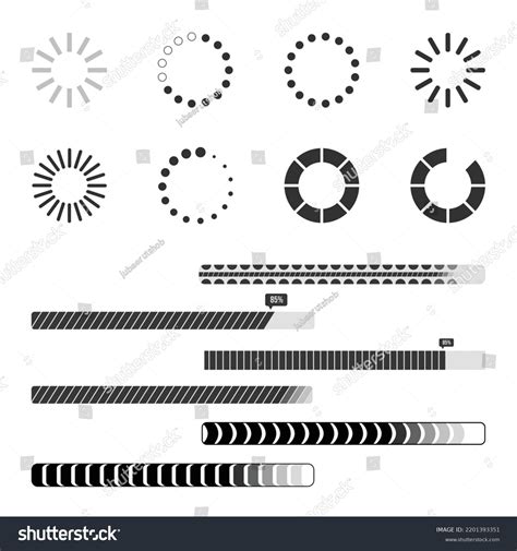Set Vector Loading Icons Loading Bar Stock Vector Royalty Free