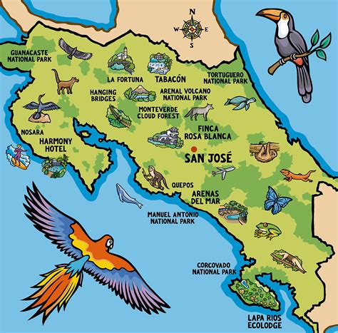 Costa Rica Map Of Attractions At Bob Campbell Blog