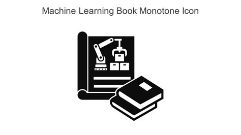 machine learning book monotone icon in powerpoint pptx png and editable