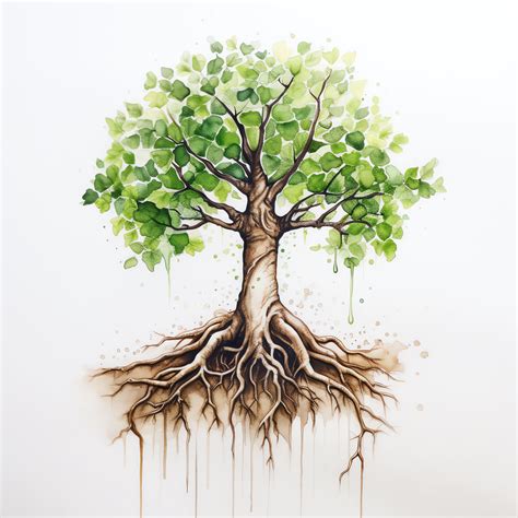 Tree With Roots Clipart 40 High Quality S Digital Etsy