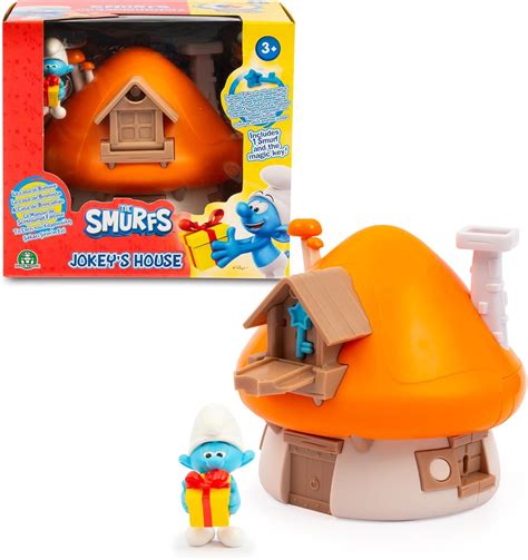 The Smurfs Jokey Smurf And Orange Roof House Toy Playset With