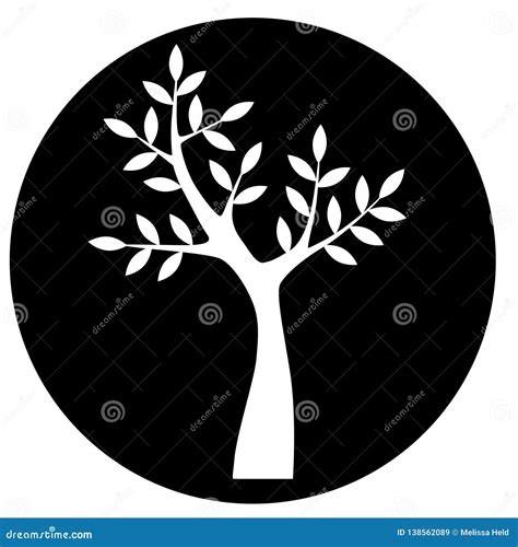 Tree Vector In Black Circle CartoonDealer Com 138562089
