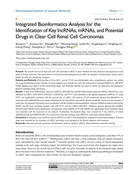 Pdf Integrated Bioinformatics Analysis For The Identification Of Key Lncrnas Mrnas And