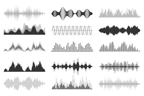 Premium Vector Sound Waves Collection Analog And Digital Audio Signal