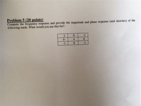 compute the frequency response and provide the