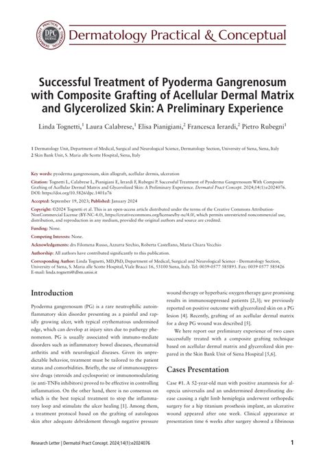 Pdf Successful Treatment Of Pyoderma Gangrenosum With Composite Grafting Of Acellular Dermal