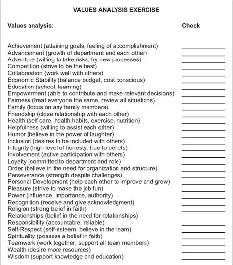 Finding Your Personal Values An Exercise