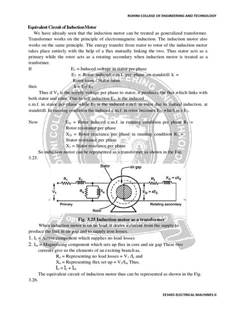Induction Motor Equivalent Circuit Pdf