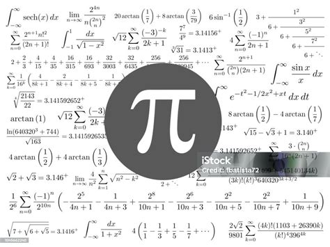 Pi 기호 수학 상수 무리수 그리스 문자 그리고 많은 수식 배경 공부에 대한 스톡 벡터 아트 및 기타 이미지 공부 과학