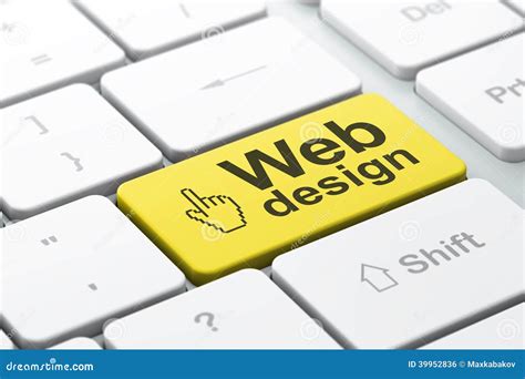 Web Design Concept Mouse Cursor And Web Design On Computer Keyb Stock