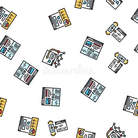 Seo Digital Optimization Strategy Seamless Pattern Vector Stock Illustration Illustration Of