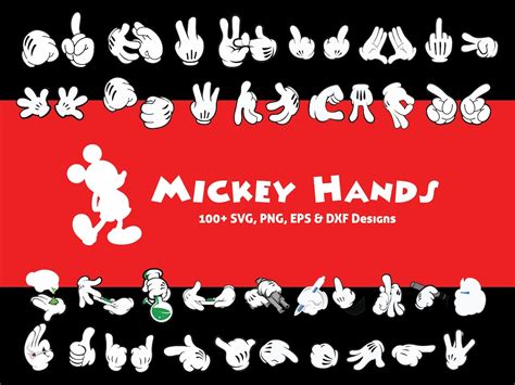 Mickey Hands Svg Bundle Mickey And Minnie Hands Svg Mickey Gloves Svg Mouse Hands Mickey