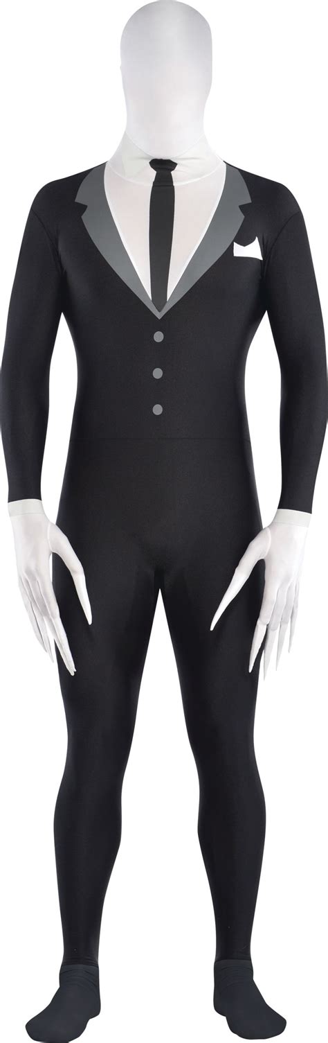 Adult Slender Man Slender Man Blackwhite Partysuit Halloween Costume