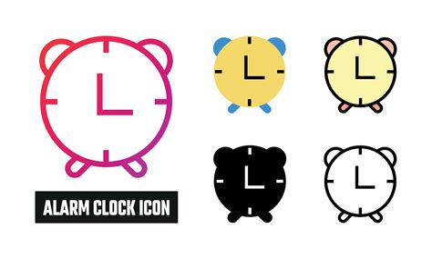 Alarm Clock Icon Set Vector Illustration 23808032 Vector Art At Vecteezy