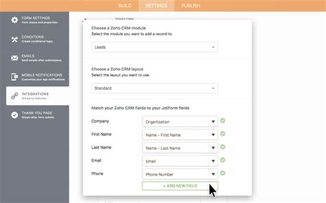 Zoho CRM CRM Jotform