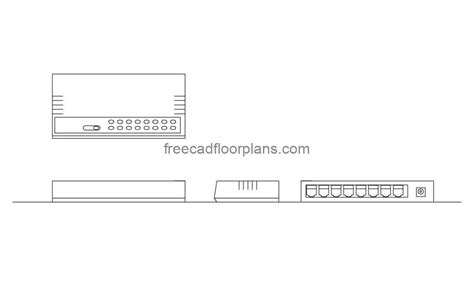 Network Switch Free CAD Drawings