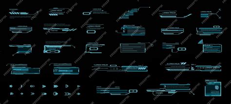 premium vector vector set hud callouts and pointers callout headers scifi style frames
