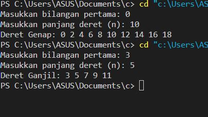 Program Deret Bilangan Ganjil Atau Genap Dengan C Belajar Bareng