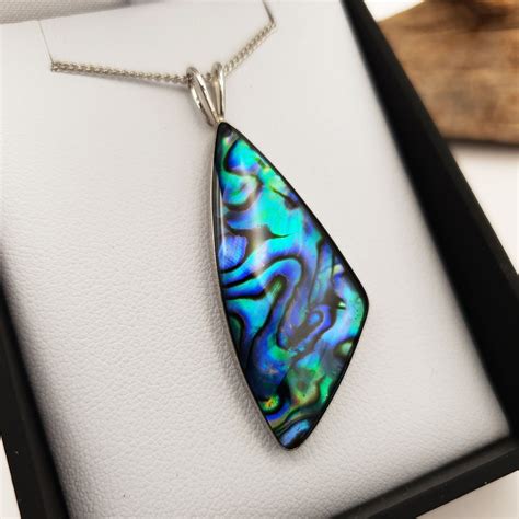 Paua Shell Pendant ~ Large Triangle Paua Power