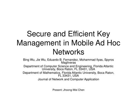 Ppt Secure And Efficient Key Management In Mobile Ad Hoc Networks
