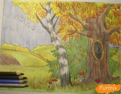 Малюнки про осінь 100 фото прикольних шаблонів і зразків як намалювати