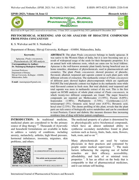Pdf Phytochemical Screening And Gc Ms Analysis Of Bioactive Compounds