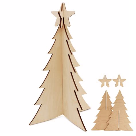 4 Pc Slotted Wooden Christmas Tree 36 Inch Pack Of 1 Table Top