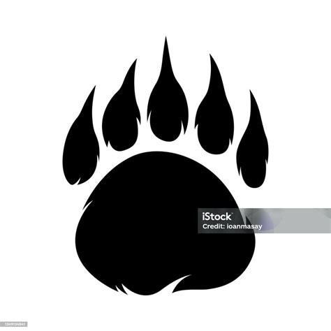 곰 발자국의 그림입니다 포스터 카드 배너 표지판 티셔츠용 디자인 요소 벡터 일러스트레이션 회색곰에 대한 스톡 벡터 아트 및 기타