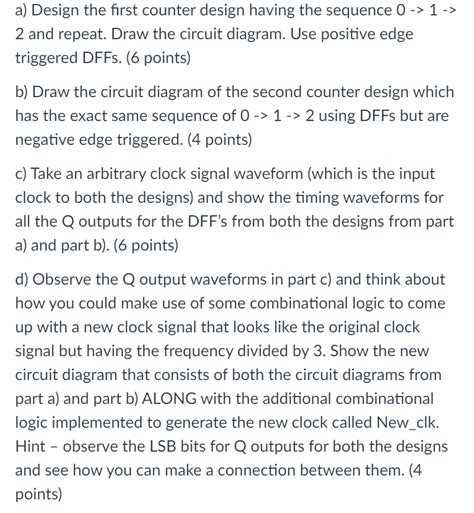 Solved 3 Counters Sequential Logic And Timing Waveforms
