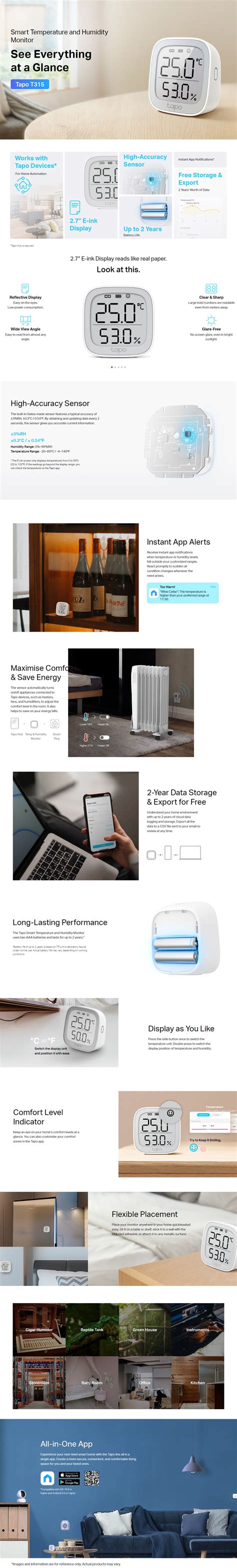 TP-Link Tapo T315 Smart Temperature & Humidity Monitor - CPL Online